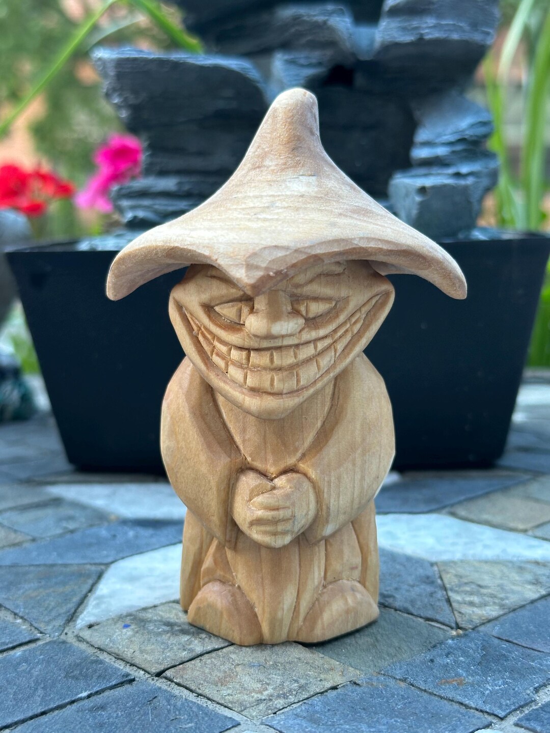 Folk Art Wood Goblin | Goblin Wood Carving | Goblincore Decor | Wooden ...