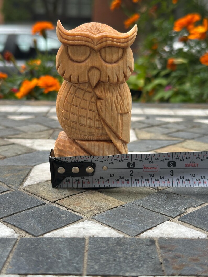 Hand Carved Wooden Owl | Owl Figurine | Owl Lover Gift | Woodland Bird ...