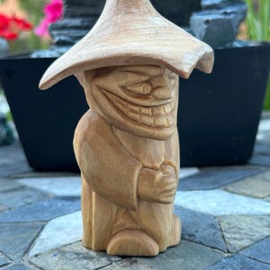Folk Art Wood Goblin | Goblin Wood Carving | Goblincore Decor | Wooden ...