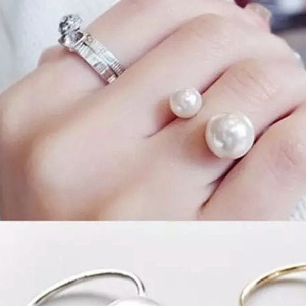 Modern Pearl Ring - Etsy