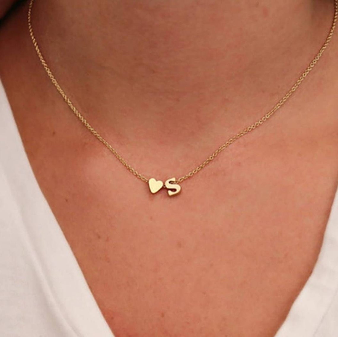 Letter Necklace initial Necklace Letter Necklaces - Etsy