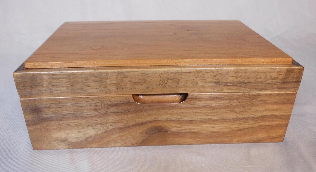 Handcrafted Walnut & Cherry Valet Box: Wood Jewelry Box - Etsy