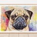 Pug Watercolor Painting Original Artwork - Etsy