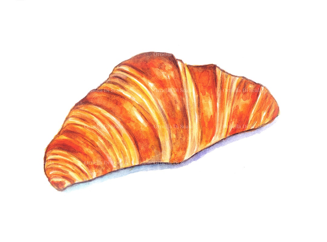 Croissant Print Watercolor Painting - Etsy