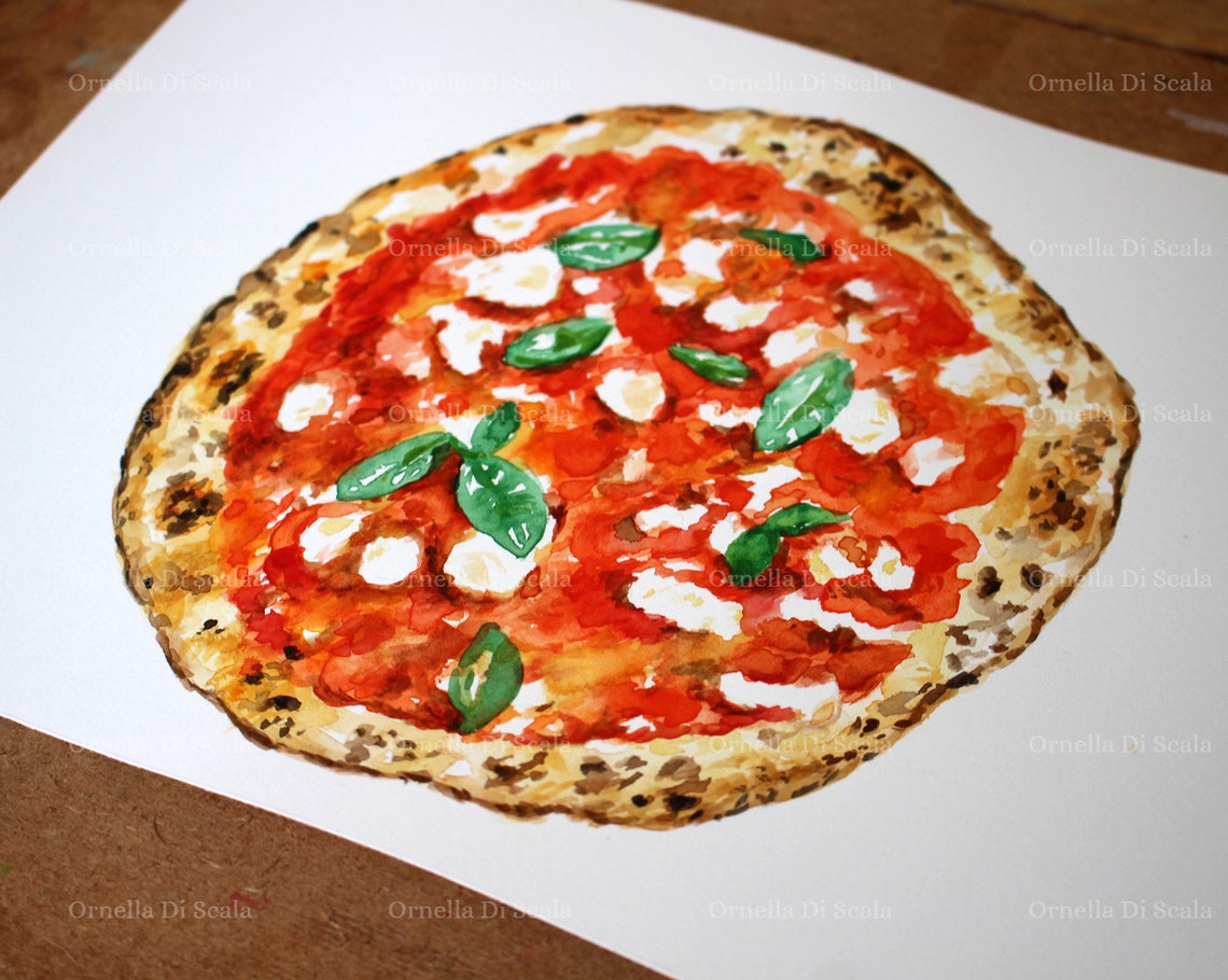 Pizza Watercolor Painting Instant Download Printable Artwork - Etsy