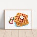 Waffle Watercolor Painting Print - Etsy