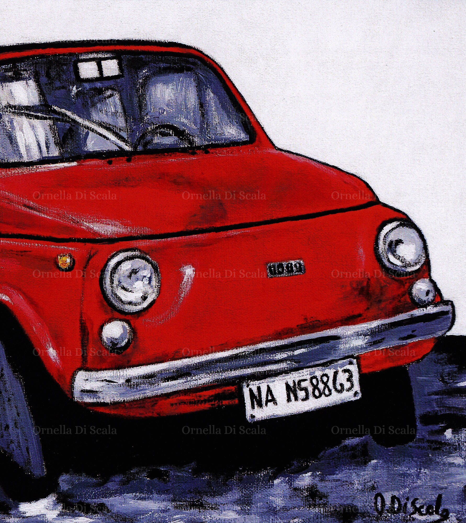 Fiat 500 Car Print on Cardboard - Etsy