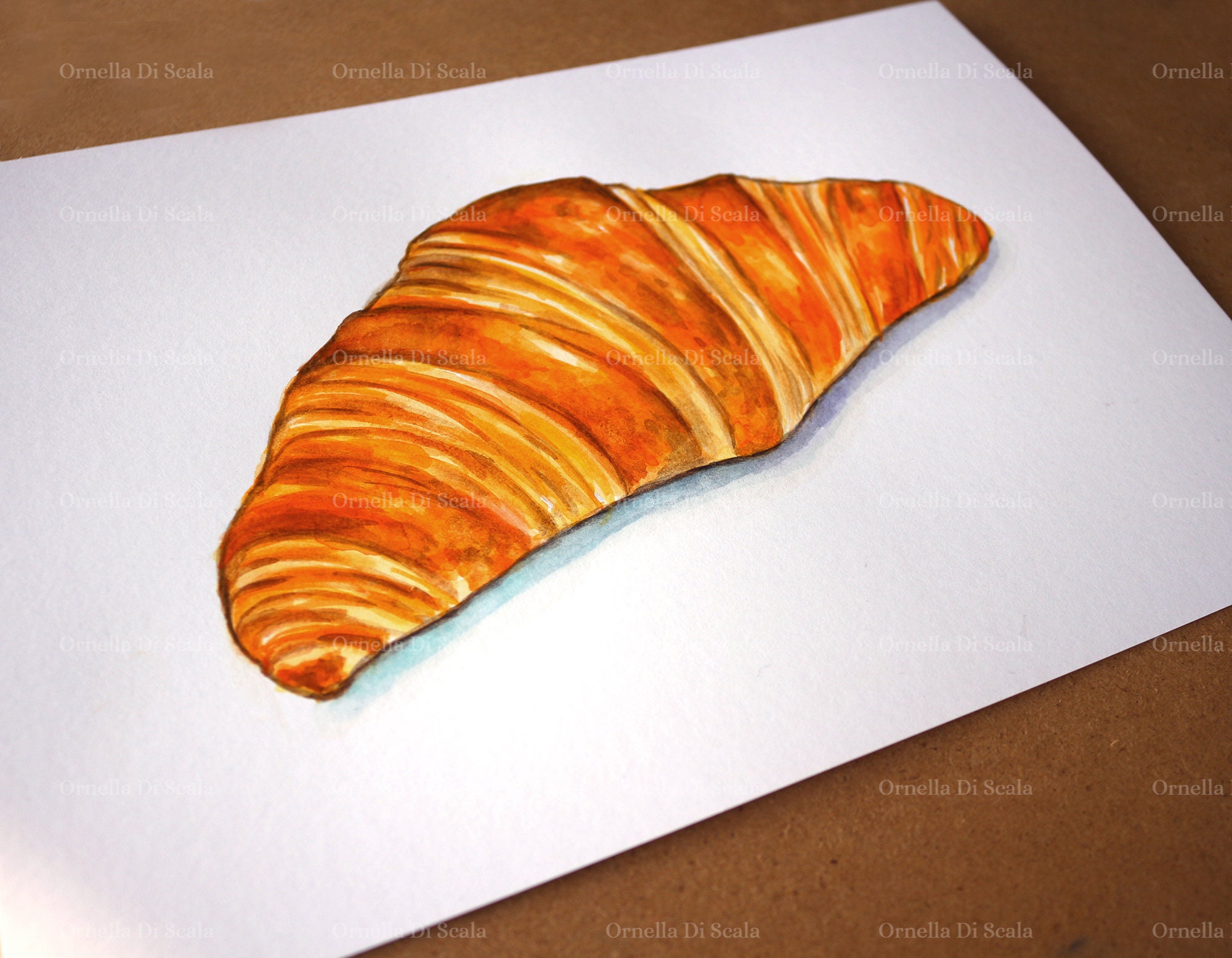Croissant Print Watercolor Painting - Etsy
