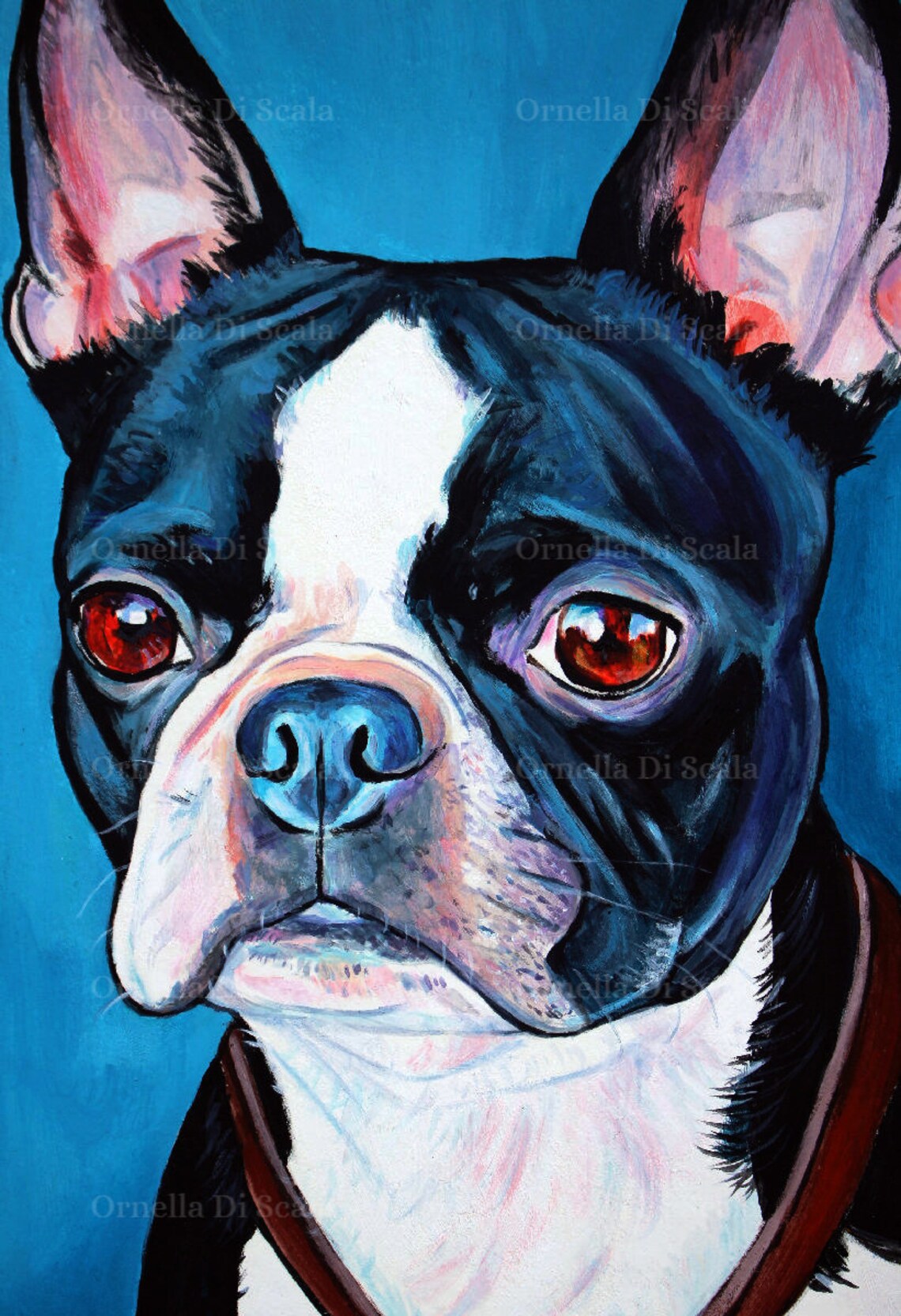 Boston Terrier Painting Acrylic Original Artwork - Etsy