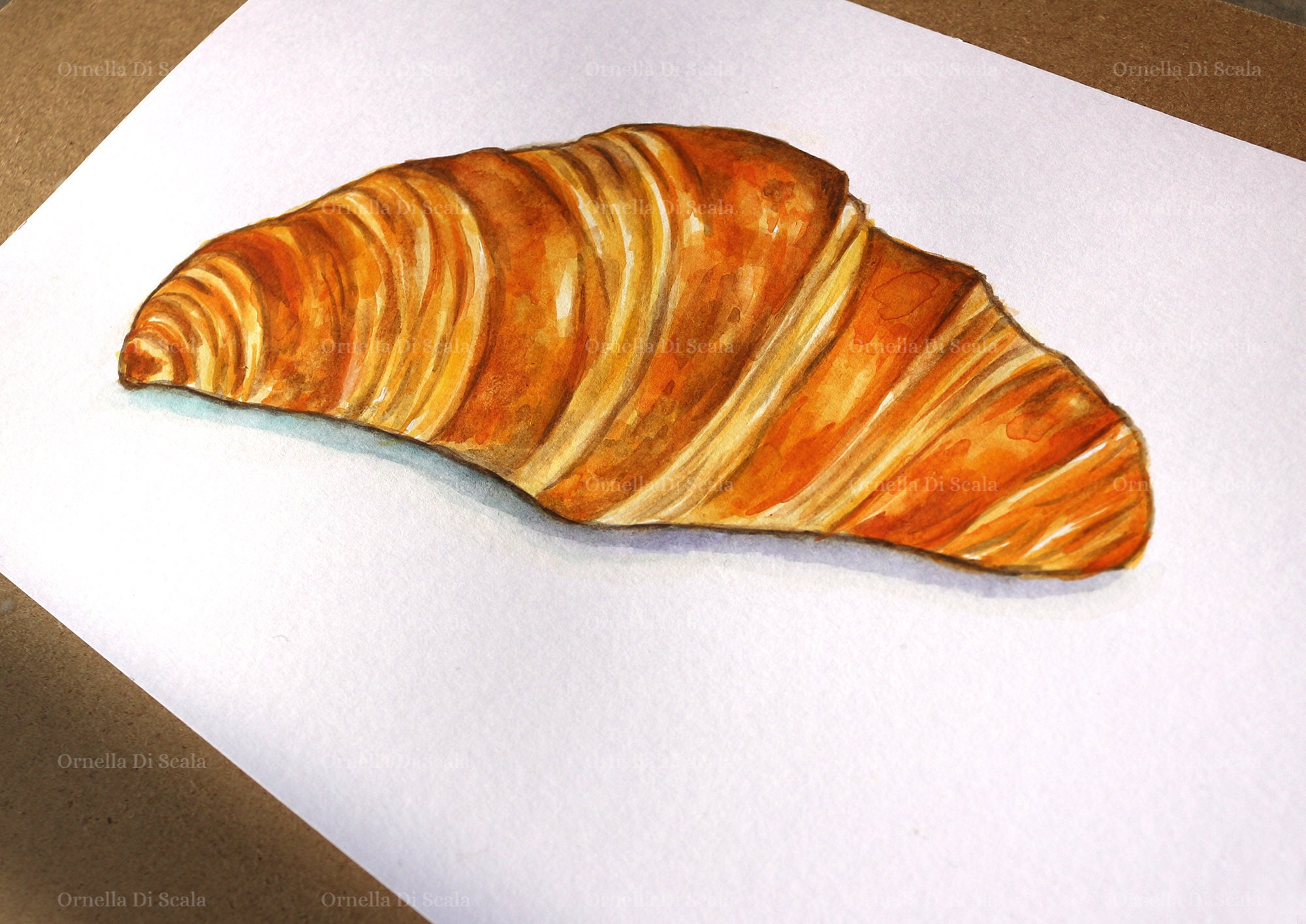 Croissant Print Watercolor Painting - Etsy