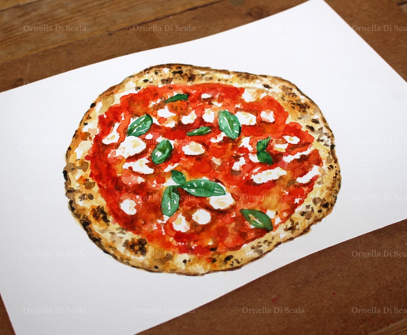 Pizza Watercolor Painting Instant Download Printable Artwork - Etsy