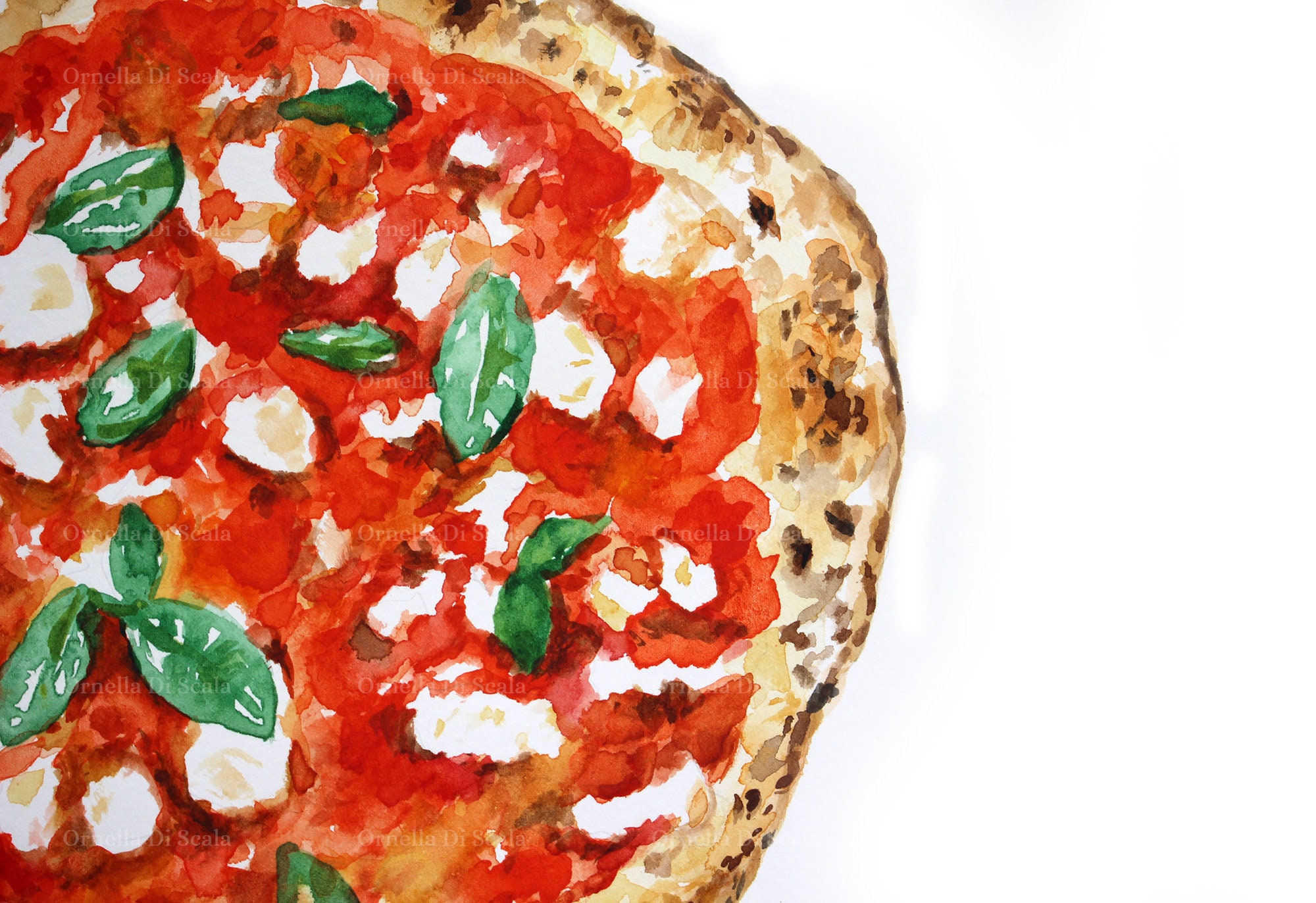 Pizza Watercolor Painting Instant Original Artwork - Etsy