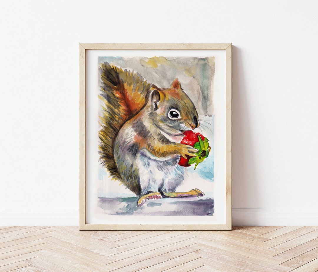 Squirrel Watercolor Painting Original Artwork - Etsy