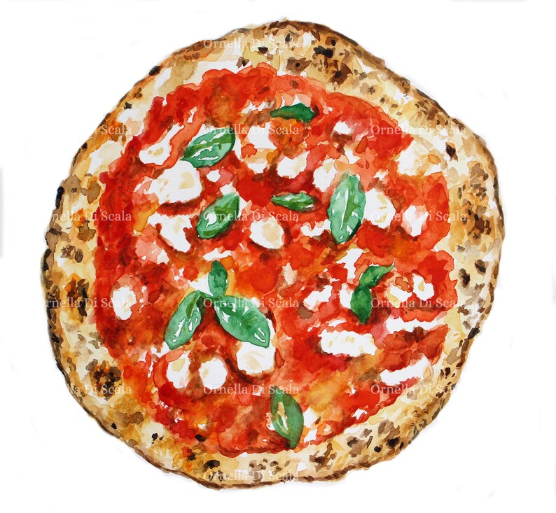 Pizza Watercolor Painting Instant Download Printable Artwork - Etsy