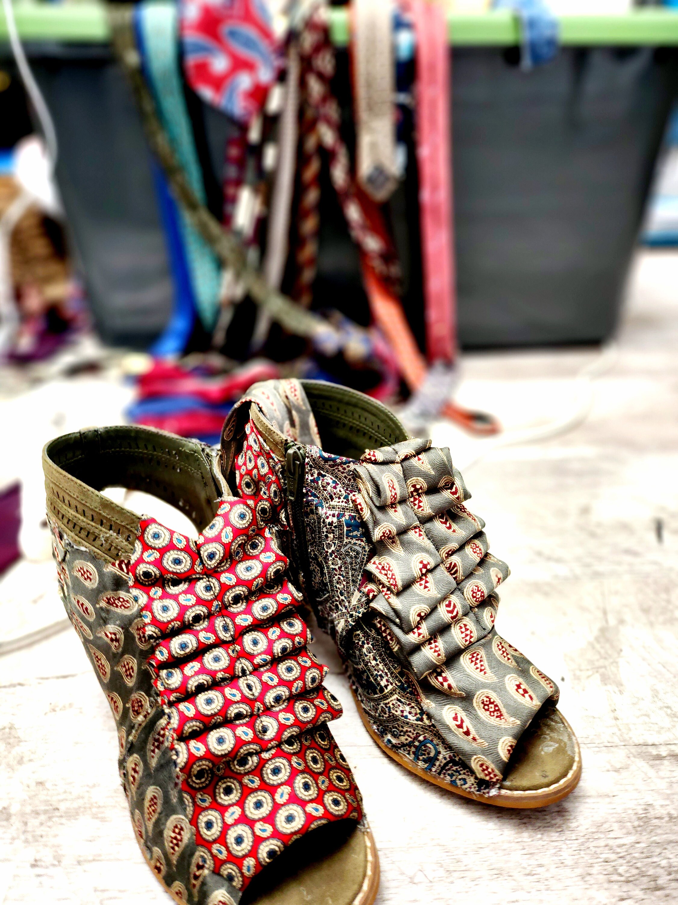 Upcycled Men's Necktie Shoes - Etsy