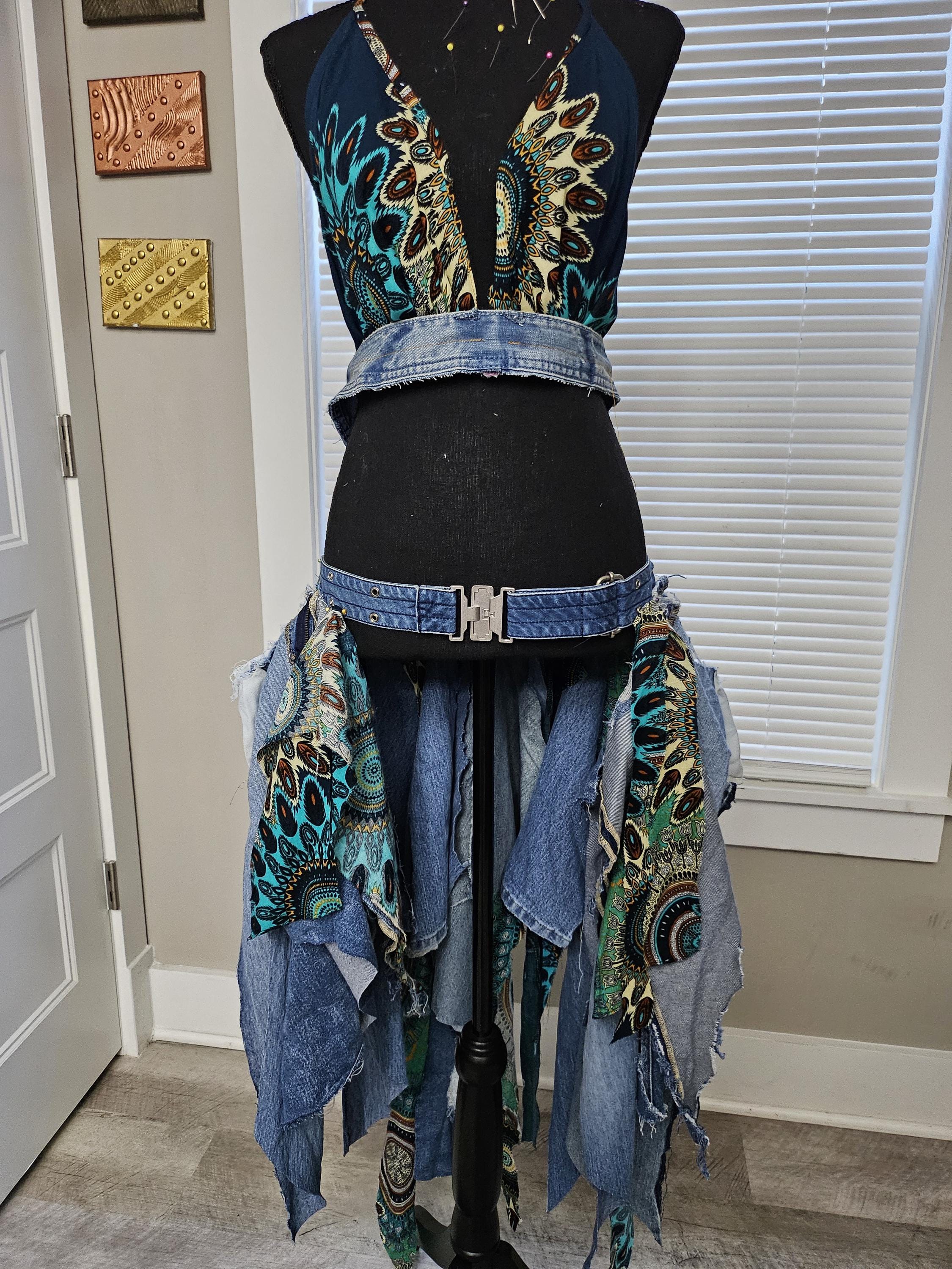 Printed Denim Fringe Set - Etsy
