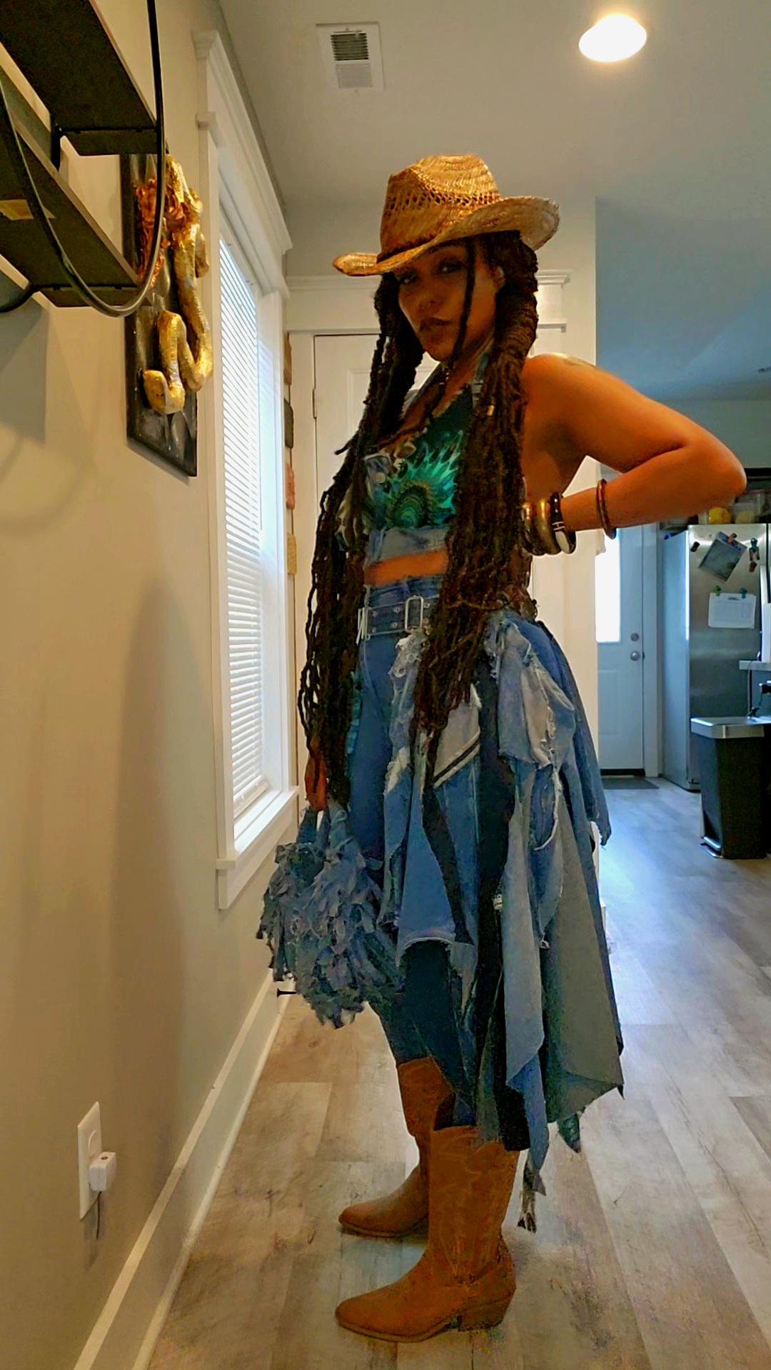 Printed Denim Fringe Set - Etsy