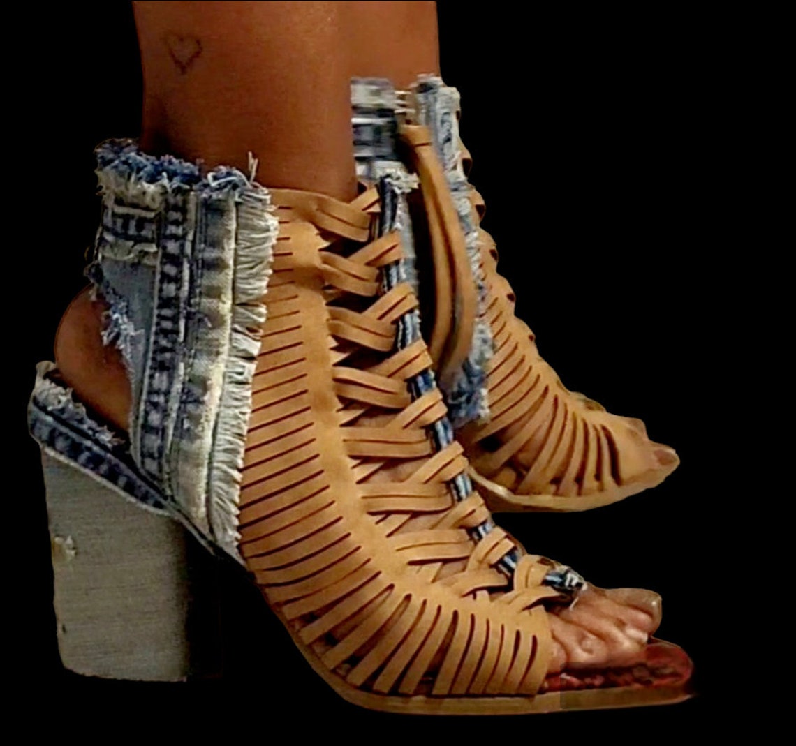 Upcycled Denim Sandals - Etsy