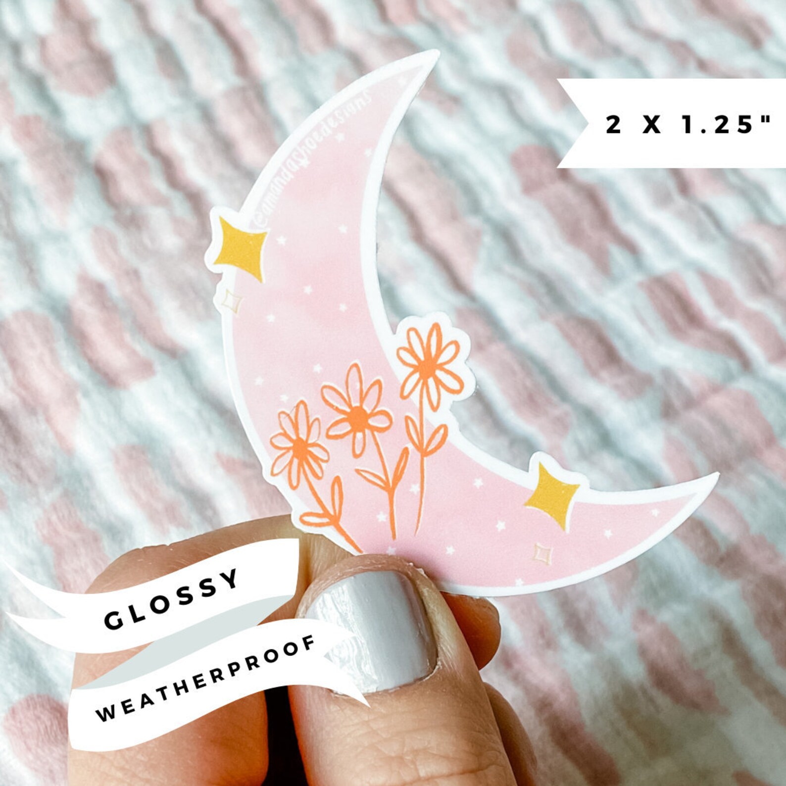 Moon Vinyl Sticker Glossy Weatherproof Decal | Etsy