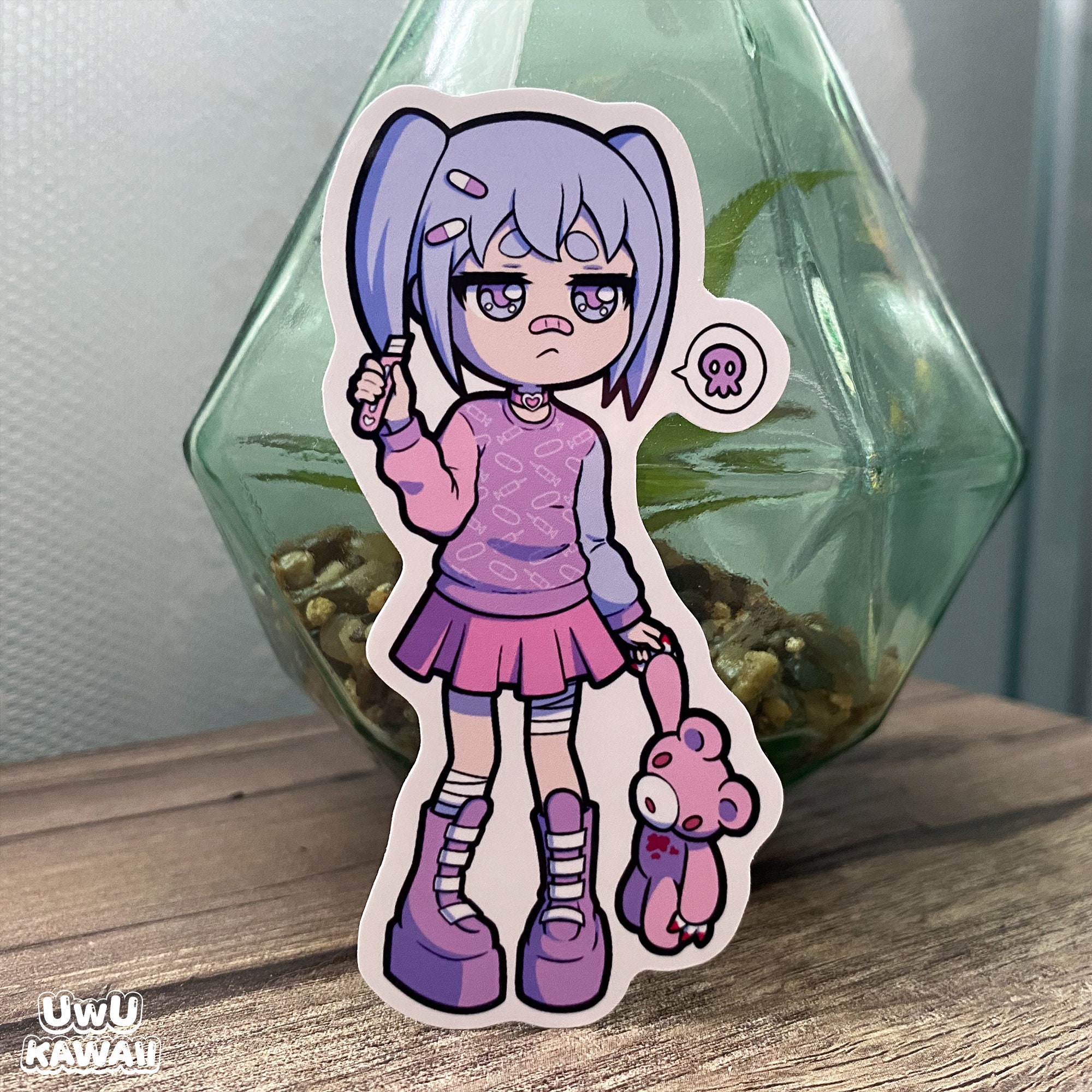 Yami Kawaii Sticker, Creepy Cute Pastel Goth Sticker, Laptop Sticker ...