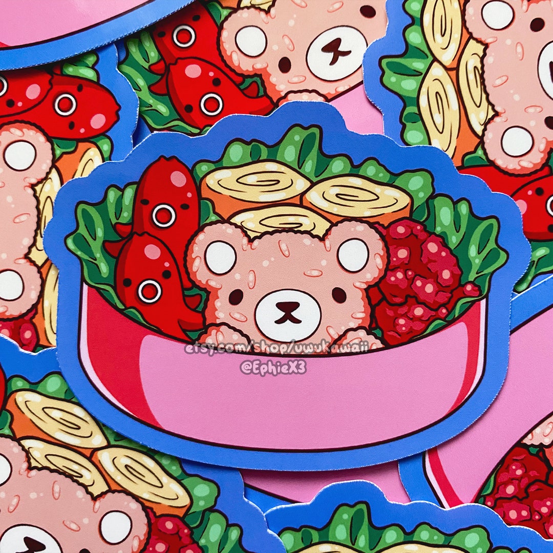 Bento Friends Sticker, Japanese Food Sticker, Laptop Sticker, Vinyl ...