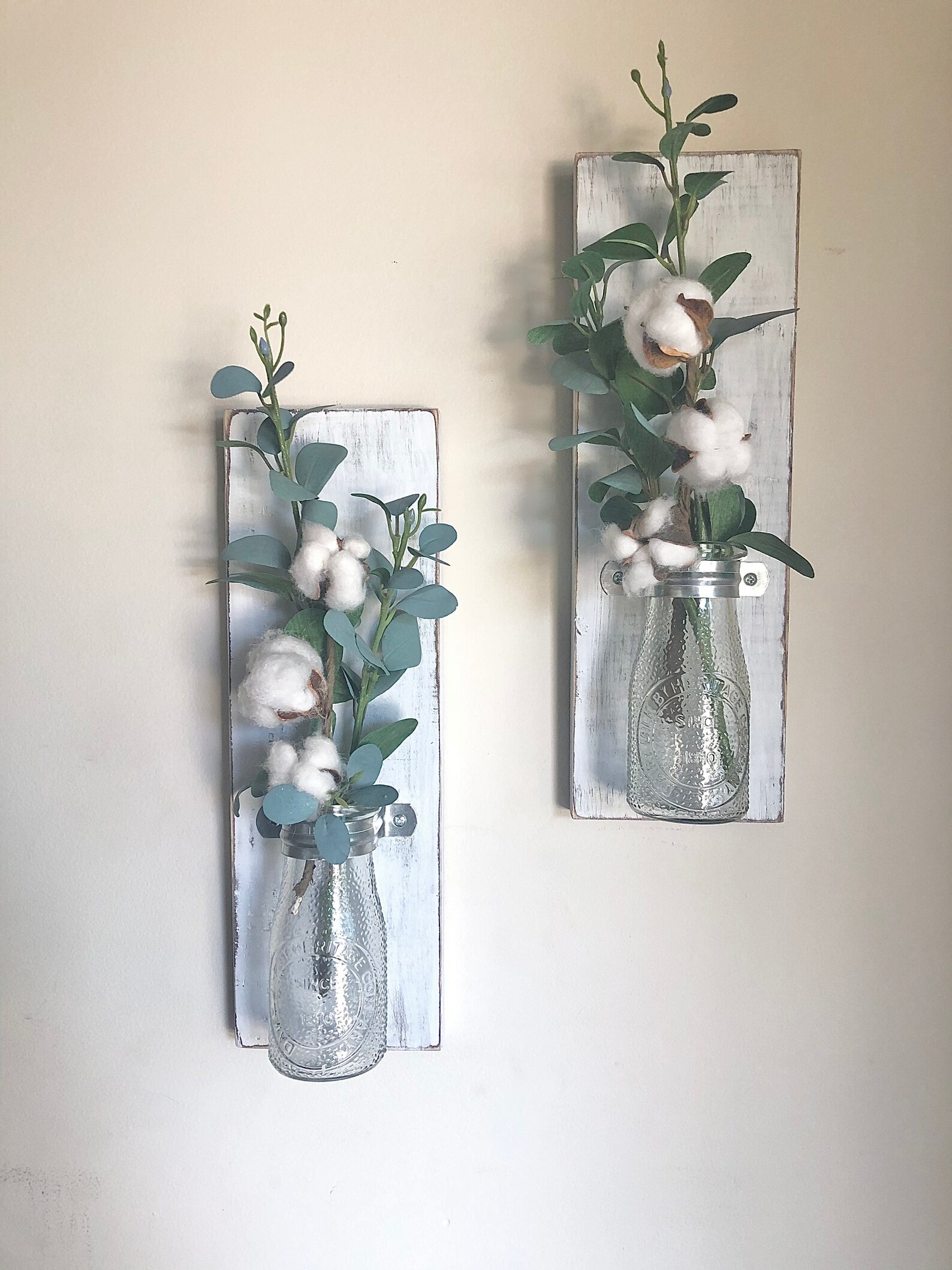 Rustic Sconce Set Farmhouse Wall Decor Vintage Dairy Milk - Etsy