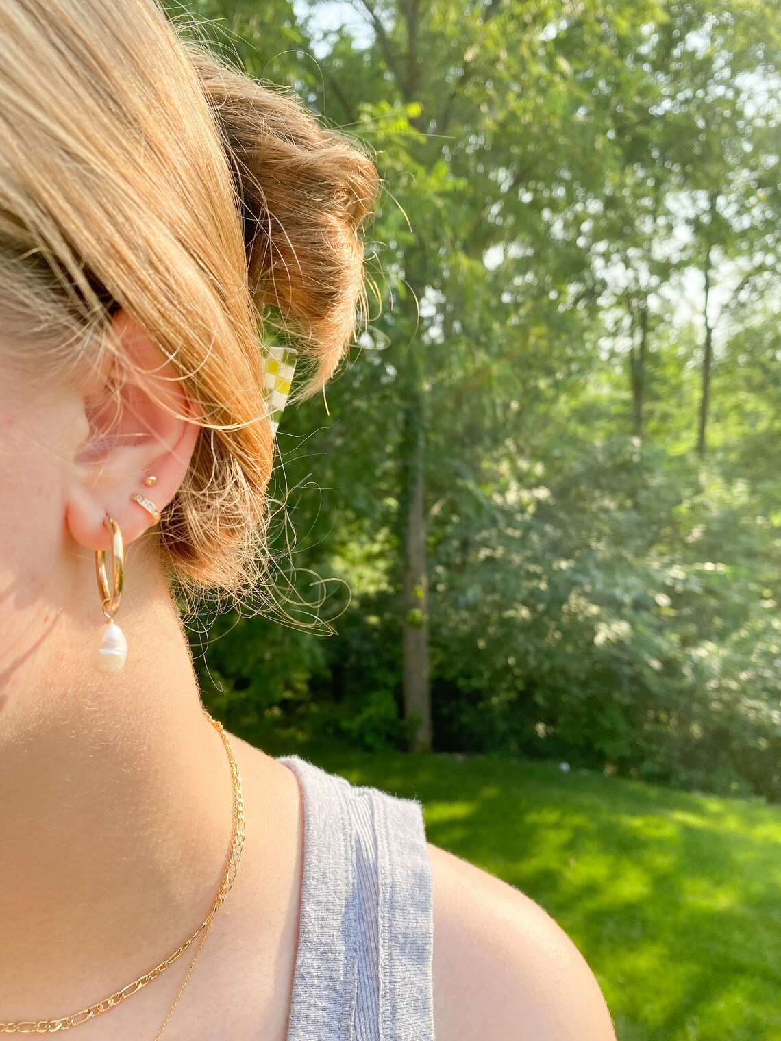 Baroque Pearl Gold Filled Hoops 22mm Pearl Dangle Hoop - Etsy