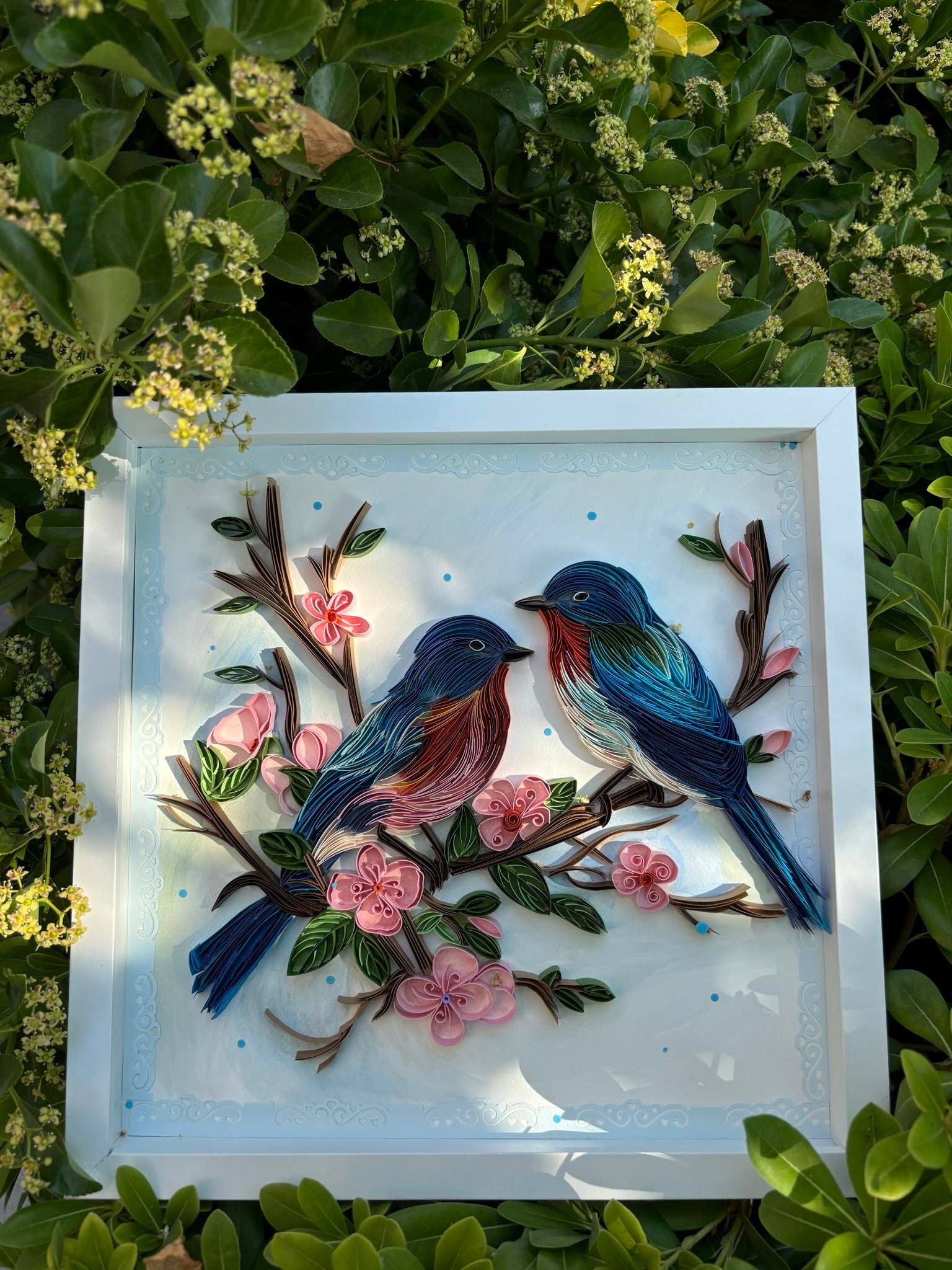 Quilling Birds Wall Art, Quilled Nature, Quilled Flowers, Birthday Gift ...