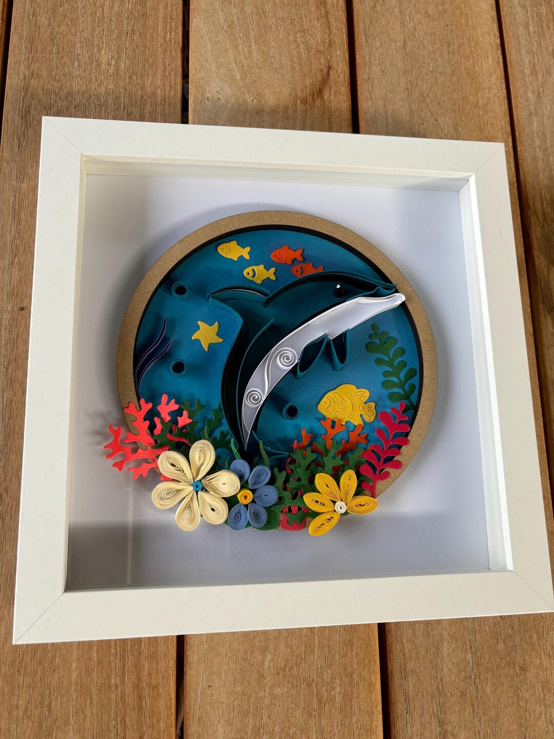 Quilling Handmade Wall Art, Dolphin Wall Art, Paper Handmade Wall Art ...