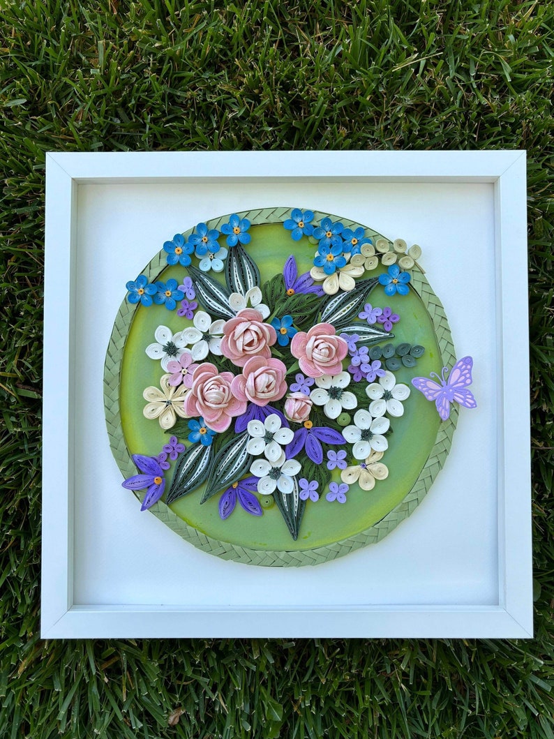 Quill Flower Wall Art Decor, Mother's Day Gift, Original Gift for Her ...