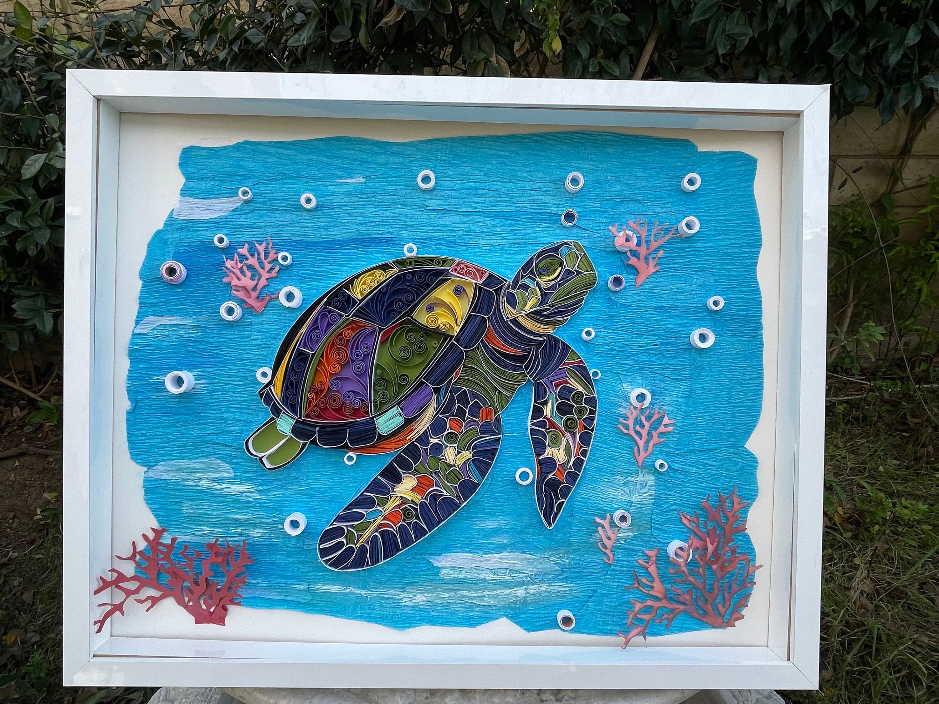 Quilled Turtle, Sea Turtle Artwork, Quilling Animals, Handmade Gift for ...