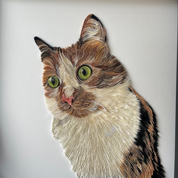 Paper Quilling Cat - Etsy