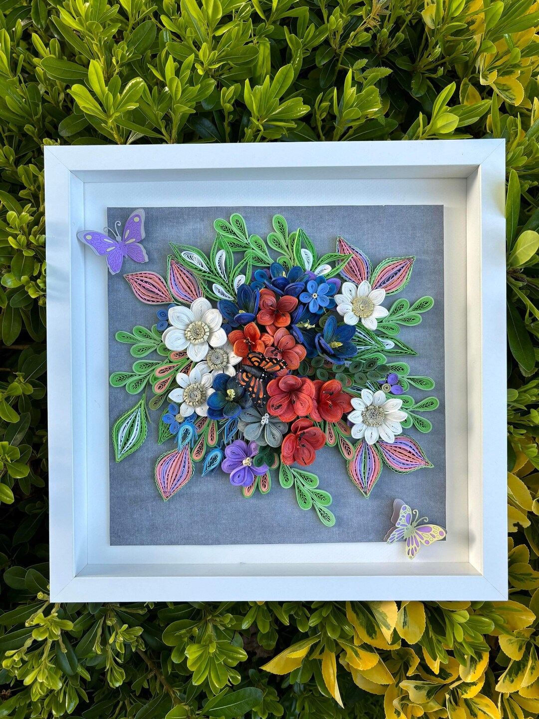 Quilling Flower Wall Art, Quilled Picture Frame, Original Gift, Gift ...