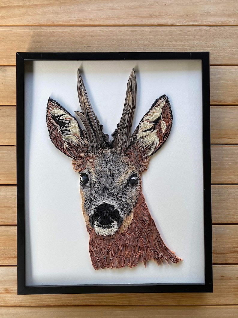 Quilled Deer, Deer Framed Wall Art, Quilling Deer, Gift for Her ...