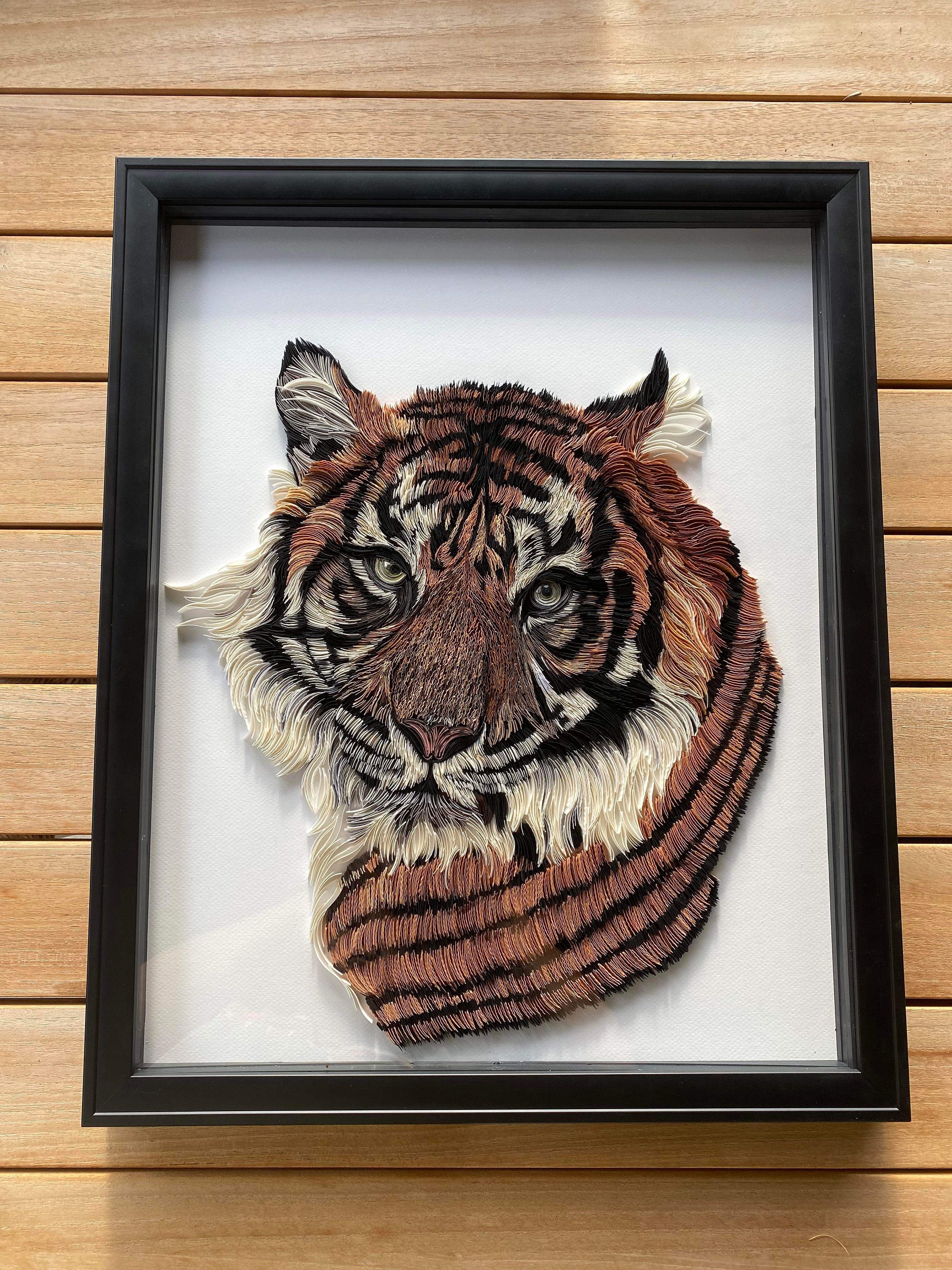 Quilling Tiger Portrait, Animal Portrait, Original Gift, Christmas Gift ...