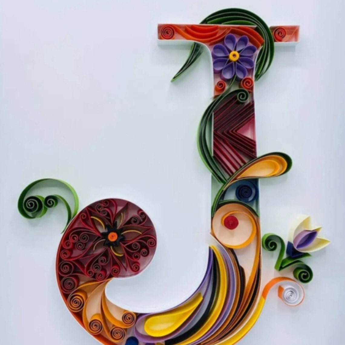 Letter J,quilling Art, Floral Letter Framed Picture, Custom Letter ...