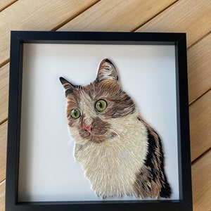 Custom Cat Portrait Quilling, Original Framed Pet Art (12x12) - Etsy