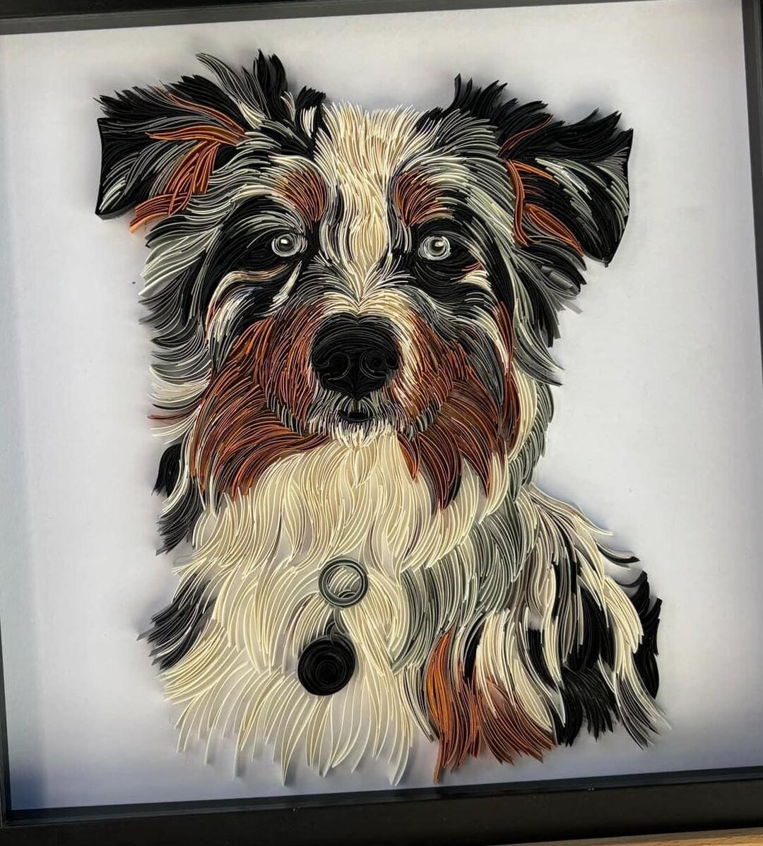 Quilled Dog Portrait, Custom Pet Portrait,quilling Dog, Quilled Pet ...