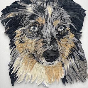 Quilled Dog Portrait, Custom Pet Portrait,quilling Dog, Quilled Pet ...