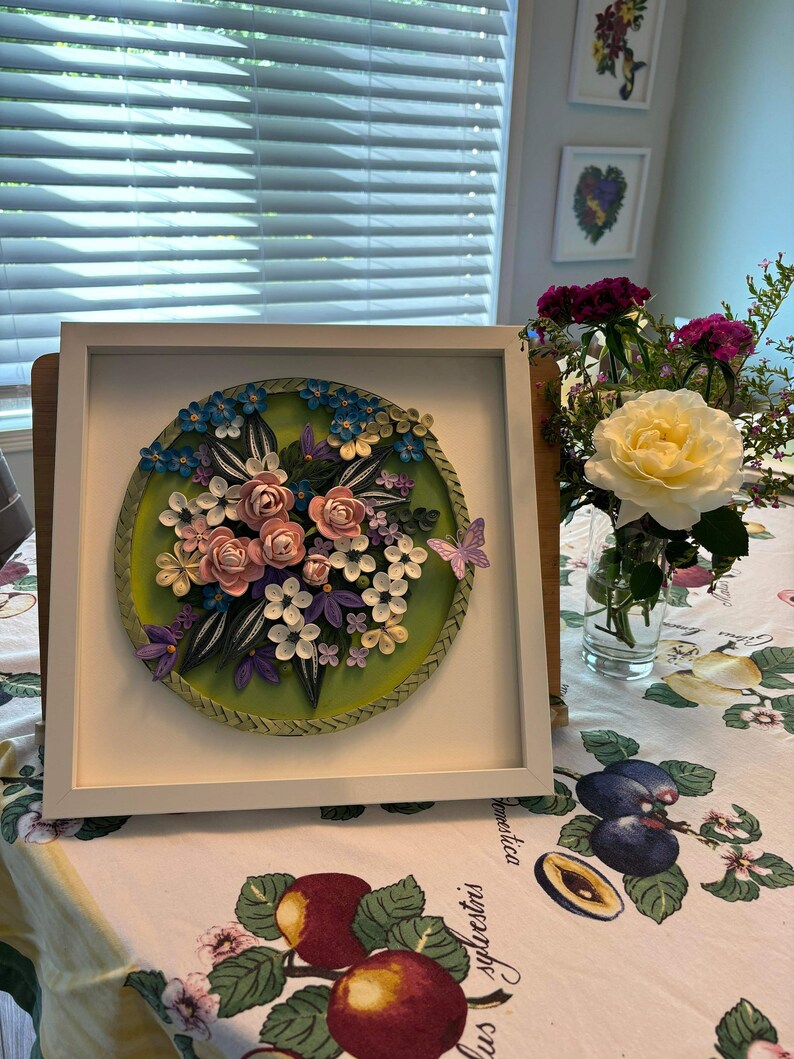 Quill Flower Wall Art Decor, Mother's Day Gift, Original Gift for Her ...