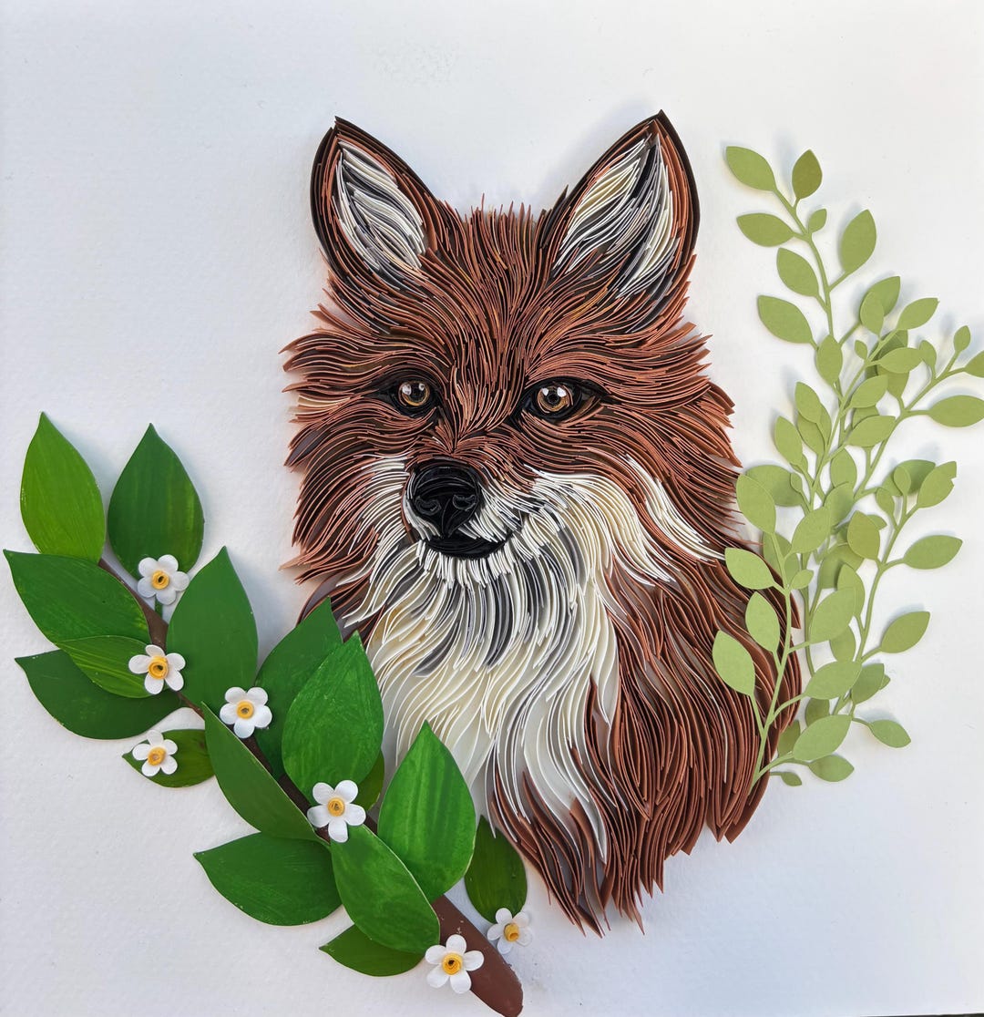 Fox, Handmade Quilling Wall Art, Original Gift for Him, Living Room ...