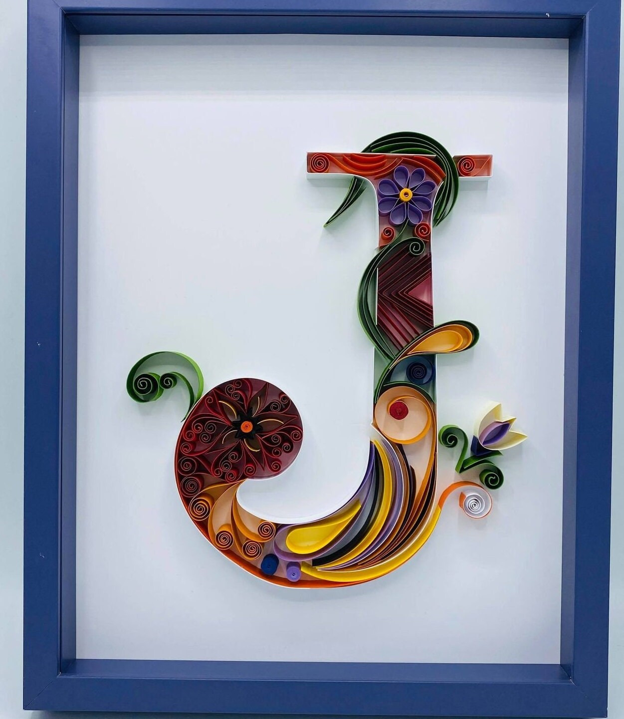 Letter J,quilling Art, Floral Letter Framed Picture, Custom Letter ...