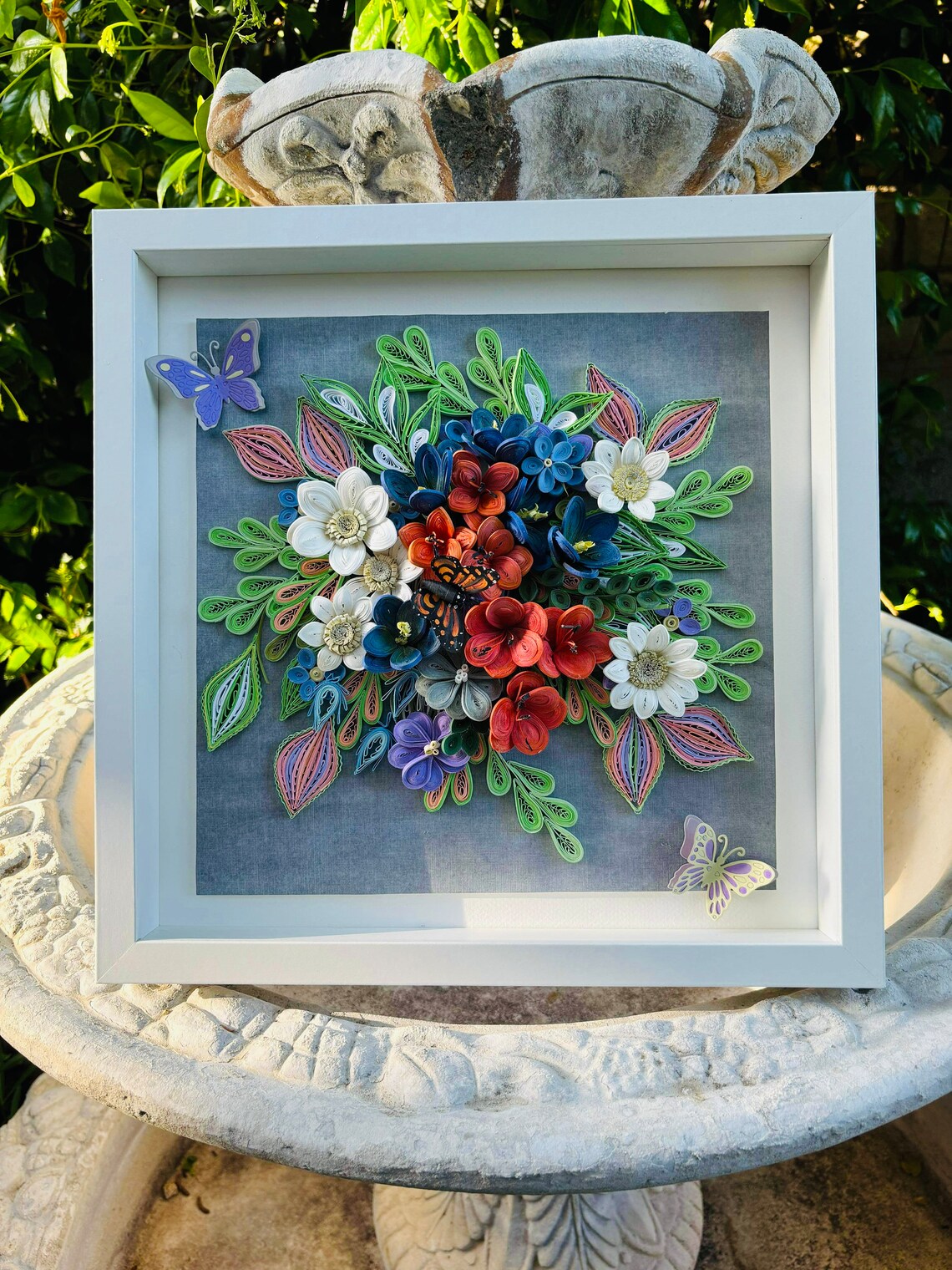 Quilling Flower Wall Art, Quilled Picture Frame, Original Gift, Gift ...