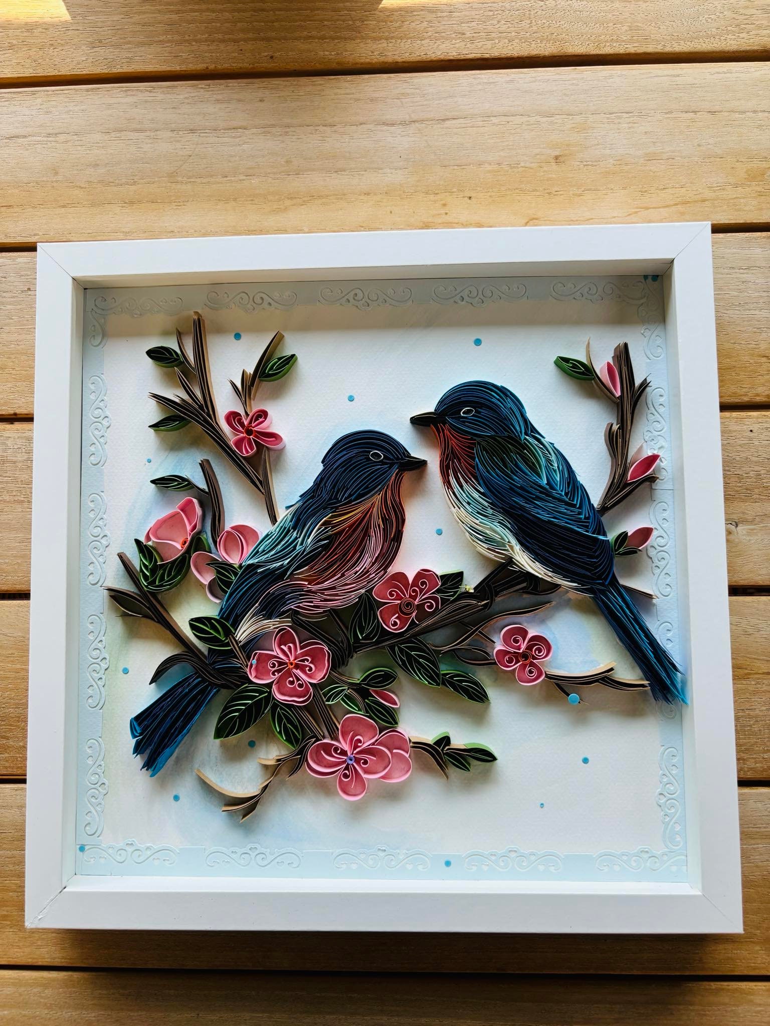 Quilling Birds Wall Art, Quilled Nature, Quilled Flowers, Birthday Gift ...