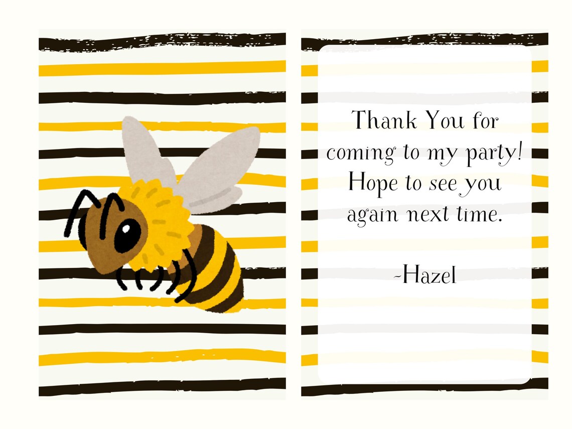 Bumble Bee Digital Birthday Thank You Card | Honey Bee Card | Card ...
