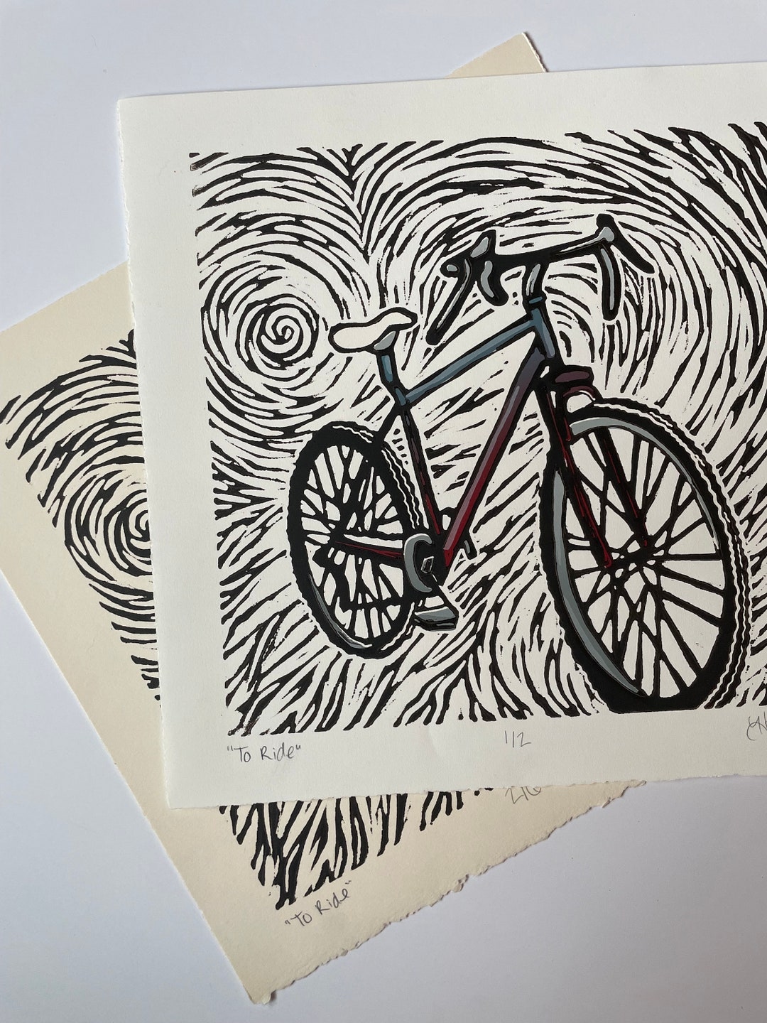 Original Print, to Ride, Linocut & Screenprint - Etsy