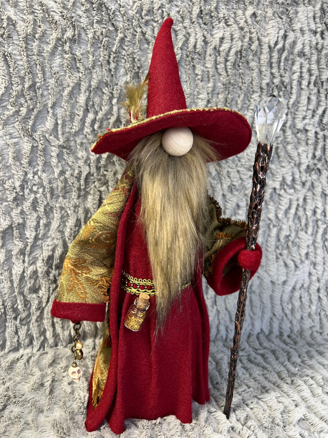 Burgundy Wizard Gnome - Etsy