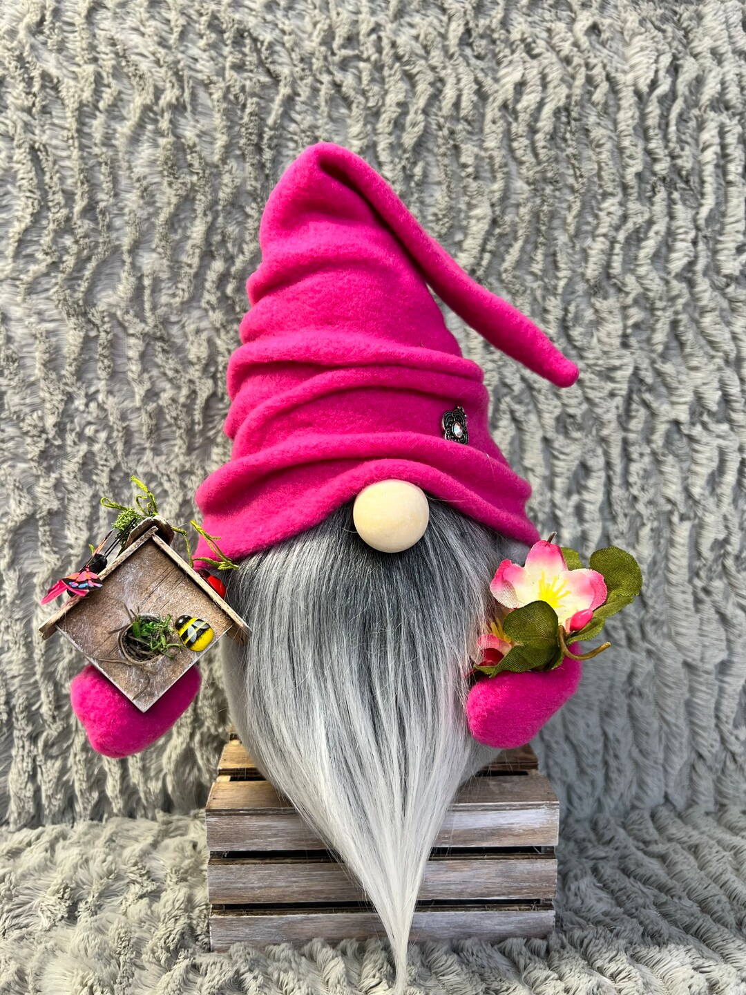 Pink Spring Gnome, Spring Home Decoration, Mothers Day Gift - Etsy