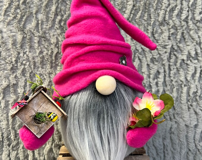 Pink Spring Gnome, Spring Home Decoration, Mothers Day Gift - Etsy