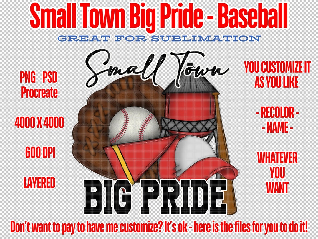 Team Spirit Baseball PNG: Small Town Pride Design (digital Download) - Etsy